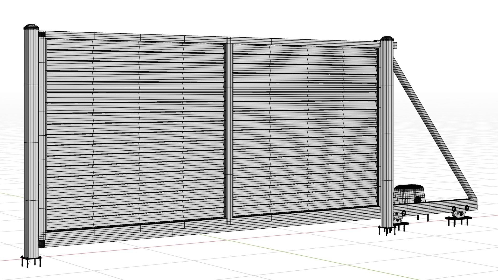 Electric Sliding Gate - Model 1 3D model - TurboSquid 2058817