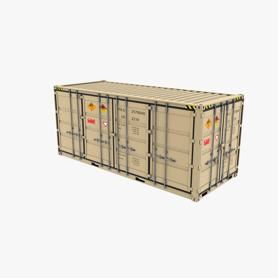 3d Iso Open Shipping Container Model