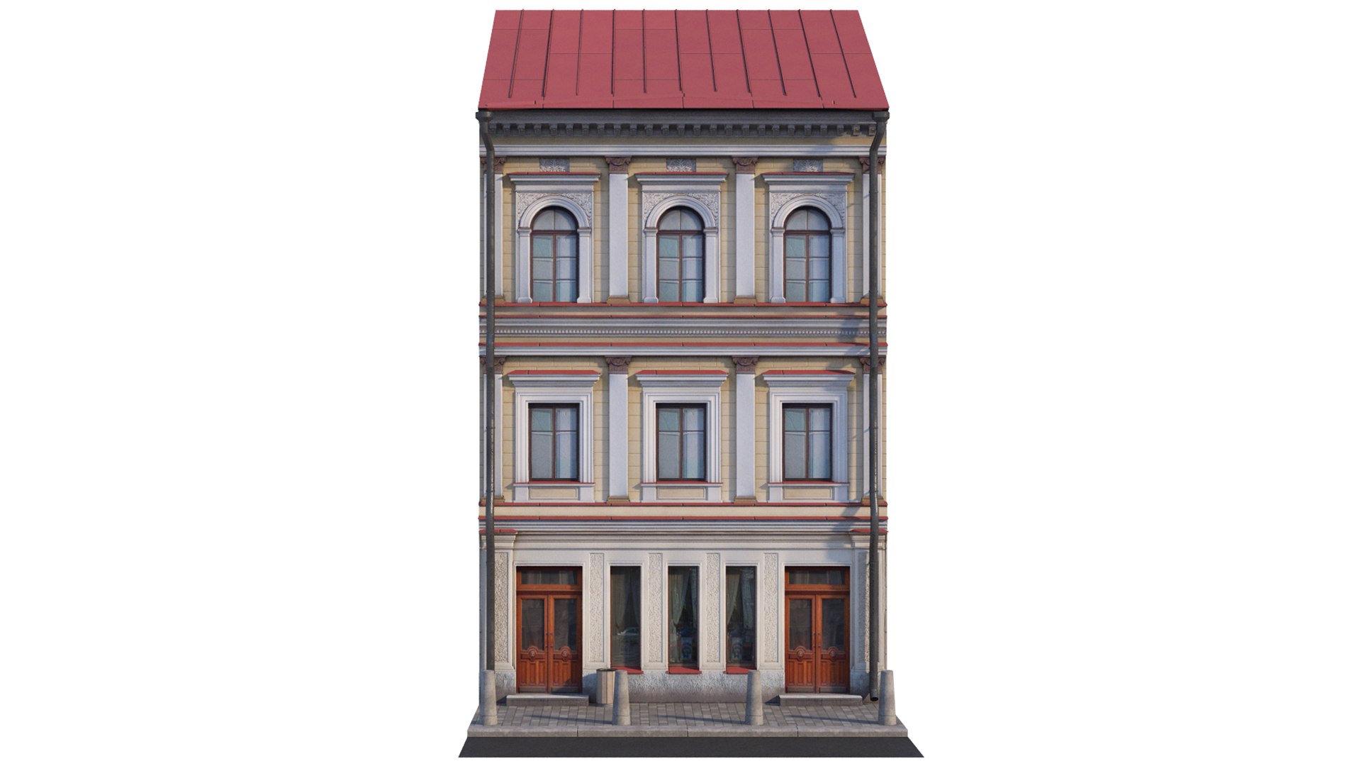 3D Facade of a historic building model - TurboSquid 1814625