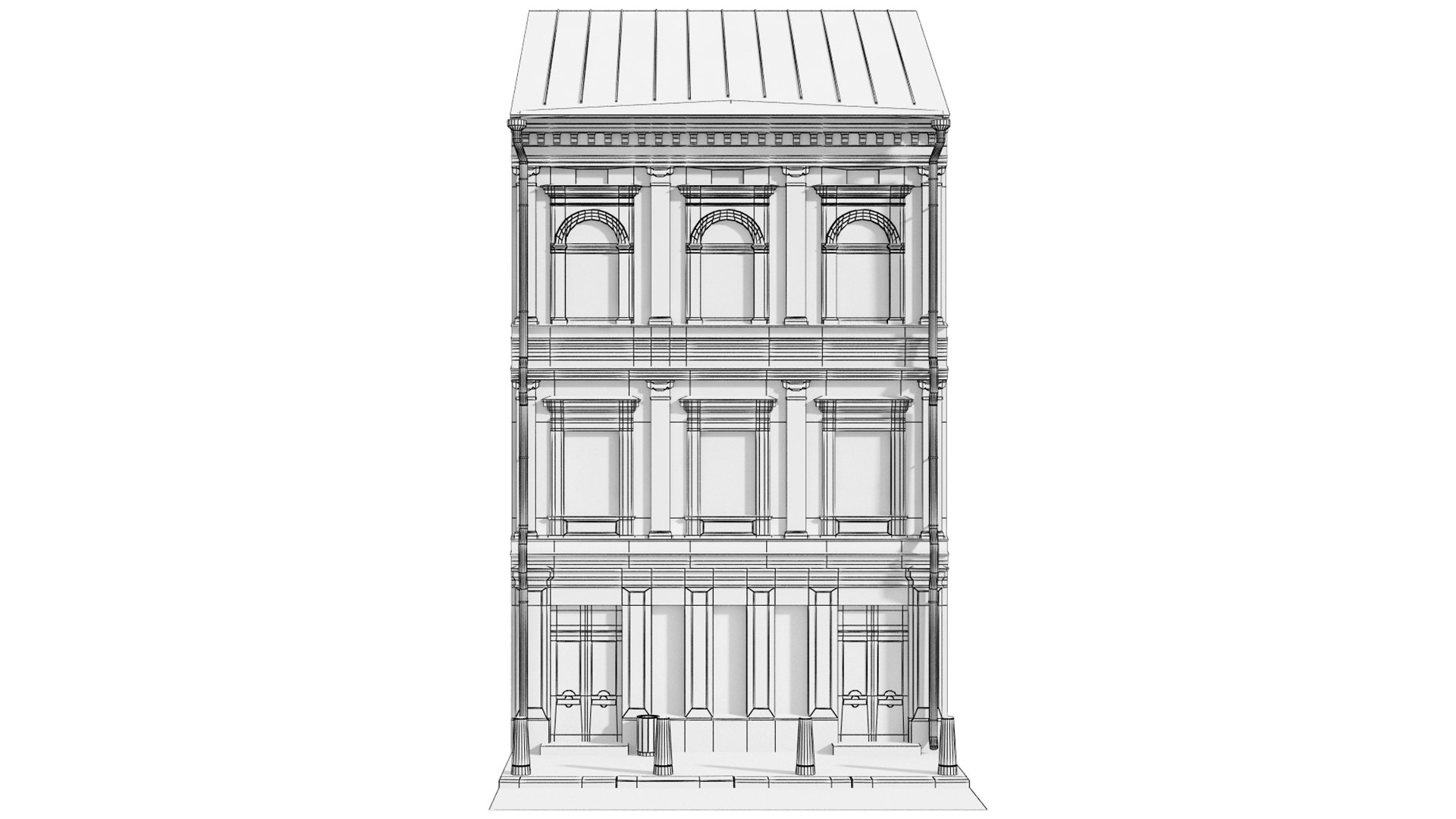 3D Facade of a historic building model - TurboSquid 1814625