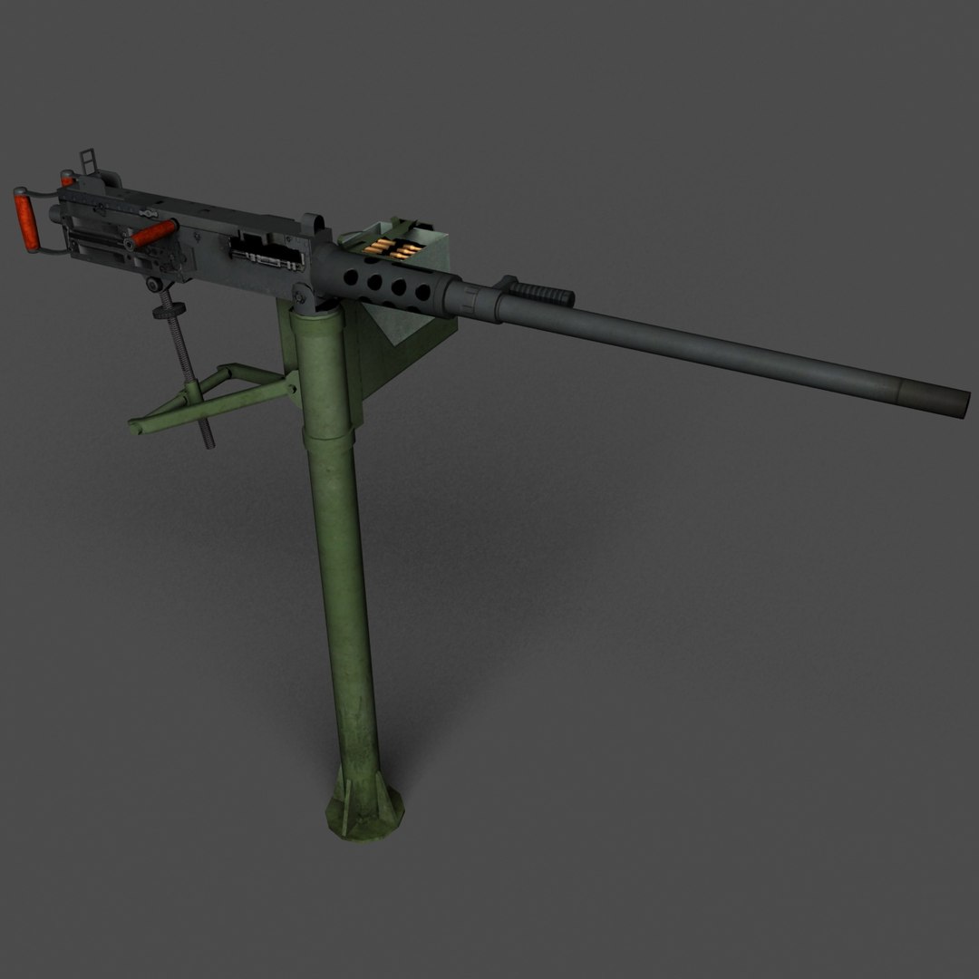 12 Browning M2 Stand 3d Model