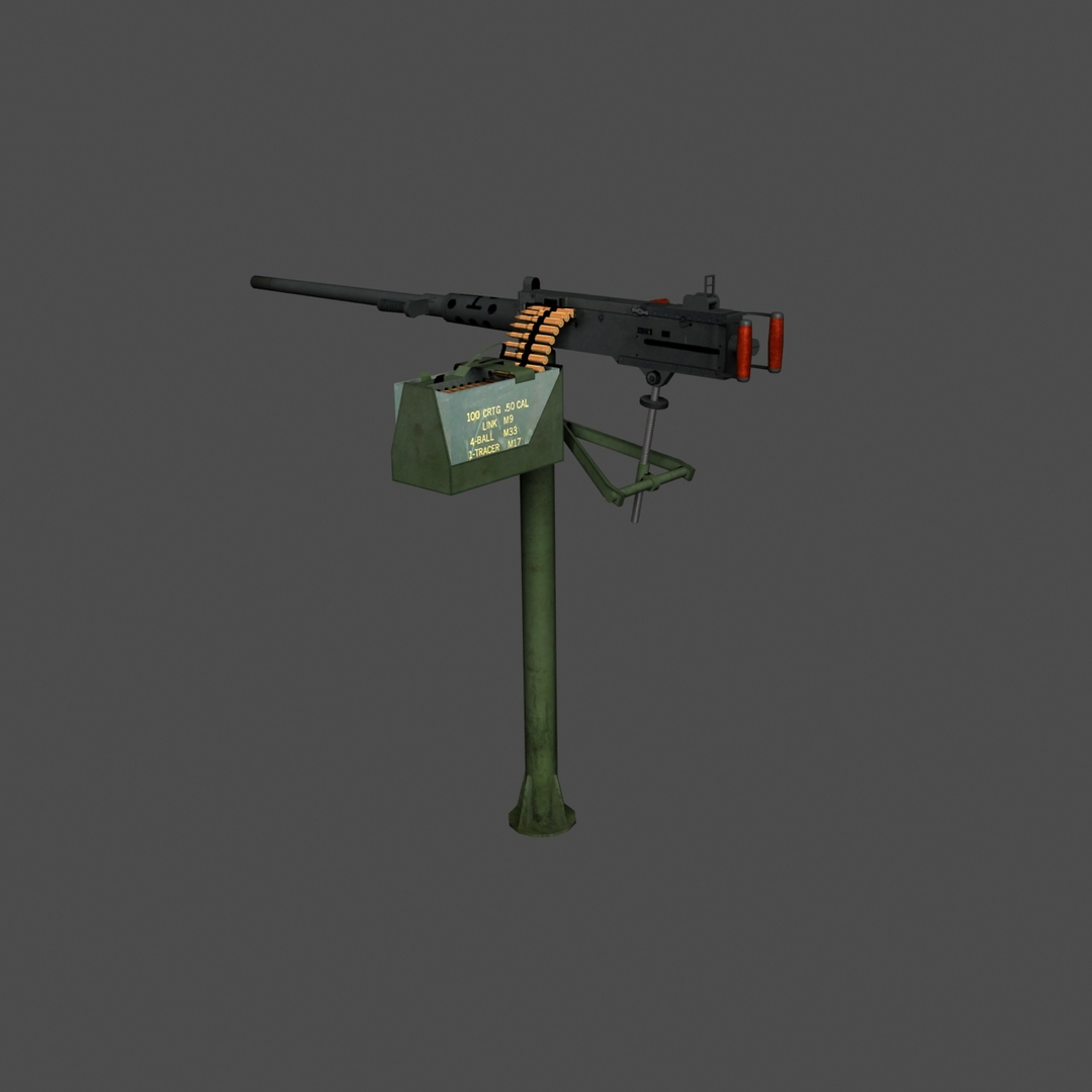 12 Browning M2 Stand 3d Model