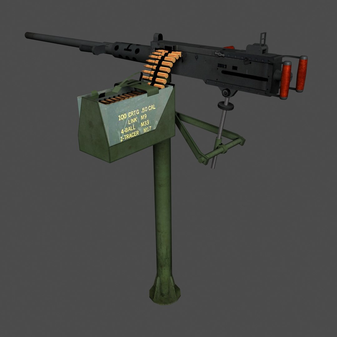 12 Browning M2 Stand 3d Model