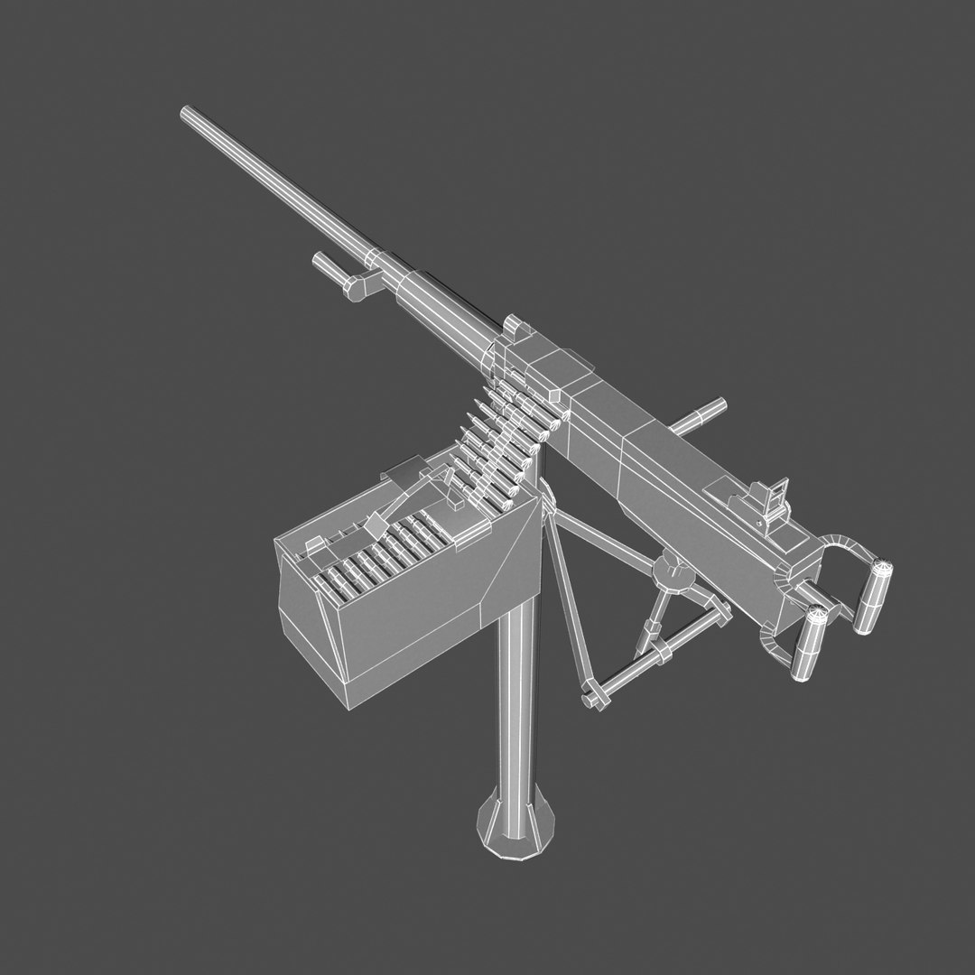 12 Browning M2 Stand 3d Model