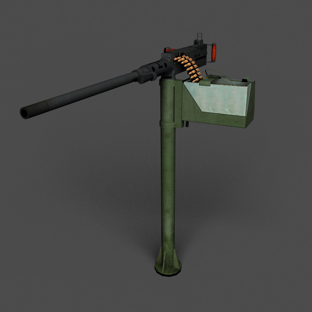 12 Browning M2 Stand 3d Model