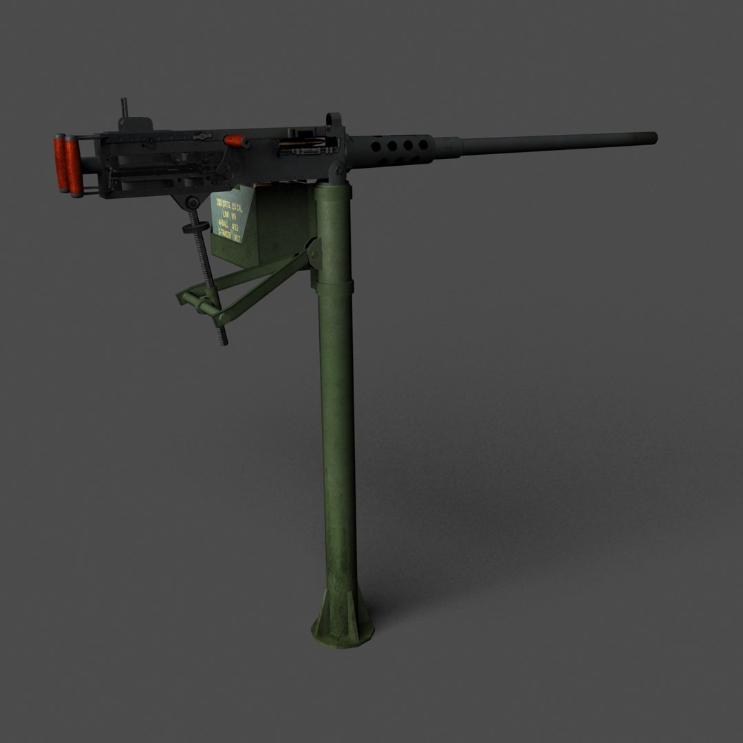 12 Browning M2 Stand 3d Model