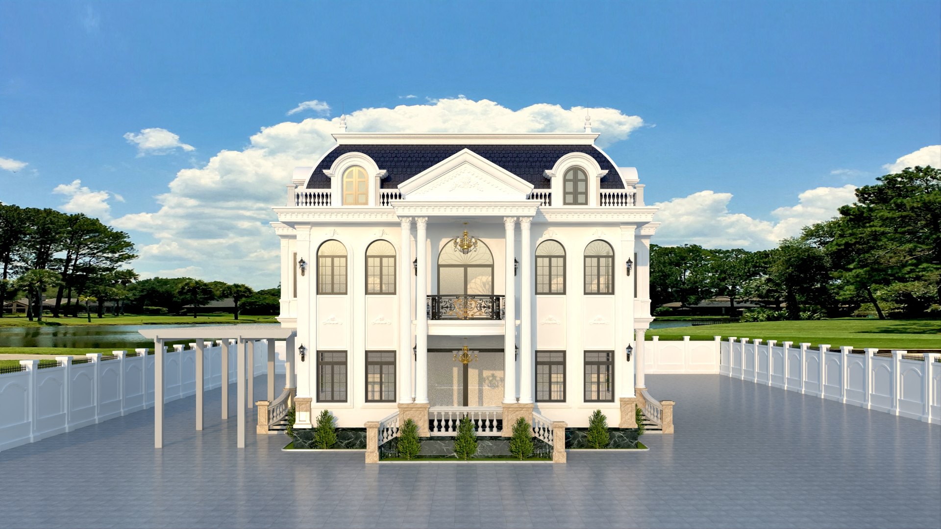 3D Modern European Style Villa Model - TurboSquid 2007557