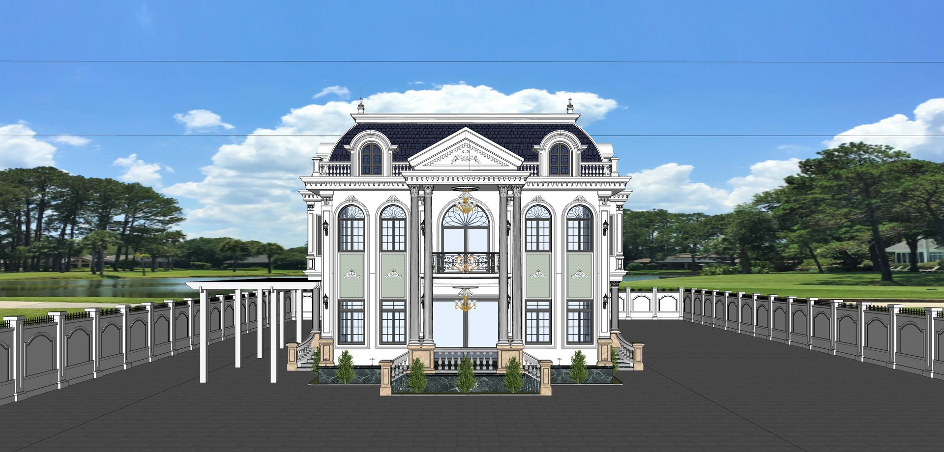 3D Modern European Style Villa Model - TurboSquid 2007557