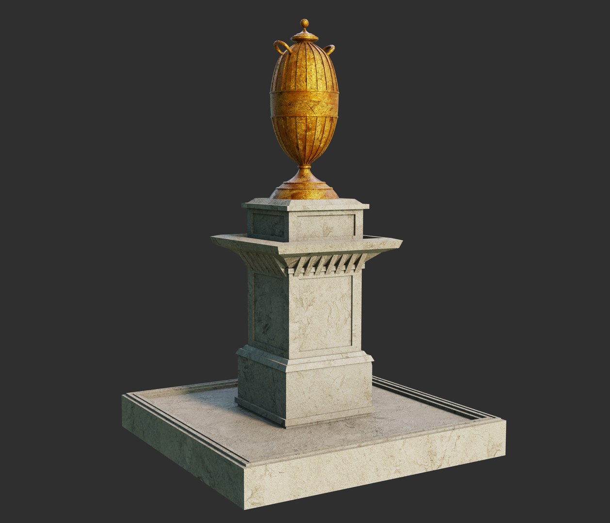 Fantasy Ancient Golden Urn - TurboSquid 2255308