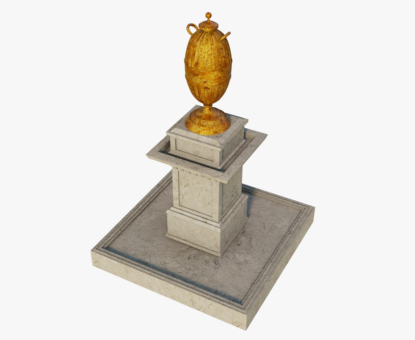 Free Fantasy Ancient Golden Urn Model - TurboSquid 2255308