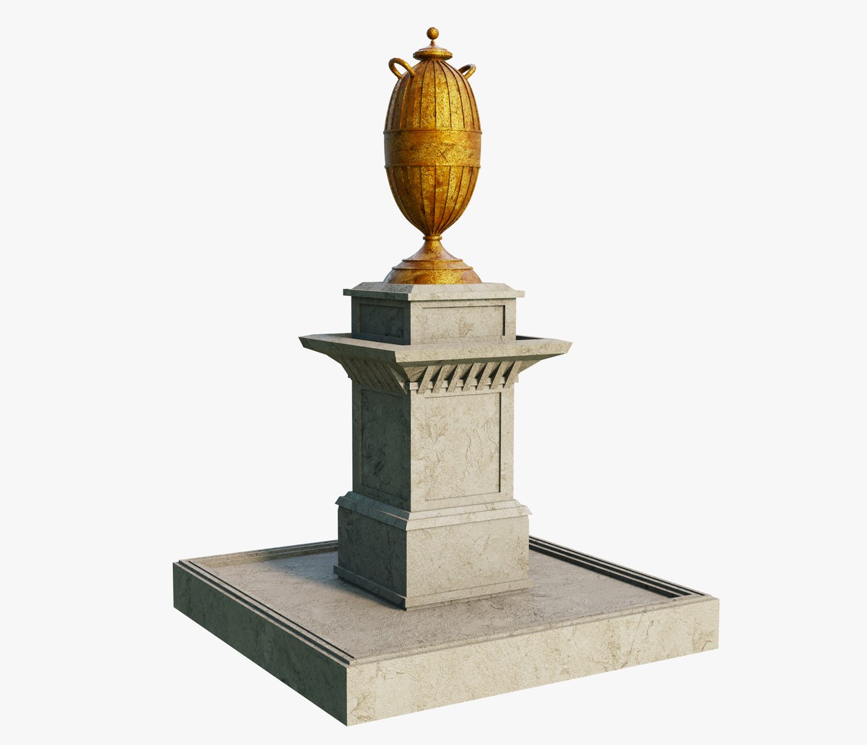 Free Fantasy Ancient Golden Urn Model - TurboSquid 2255308