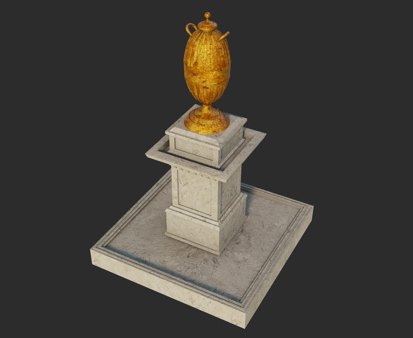 Free Fantasy Ancient Golden Urn Model - TurboSquid 2255308