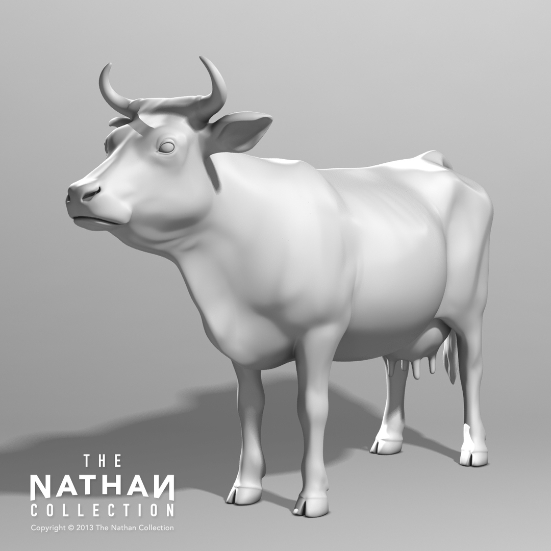 3d jersey cow fur animation model