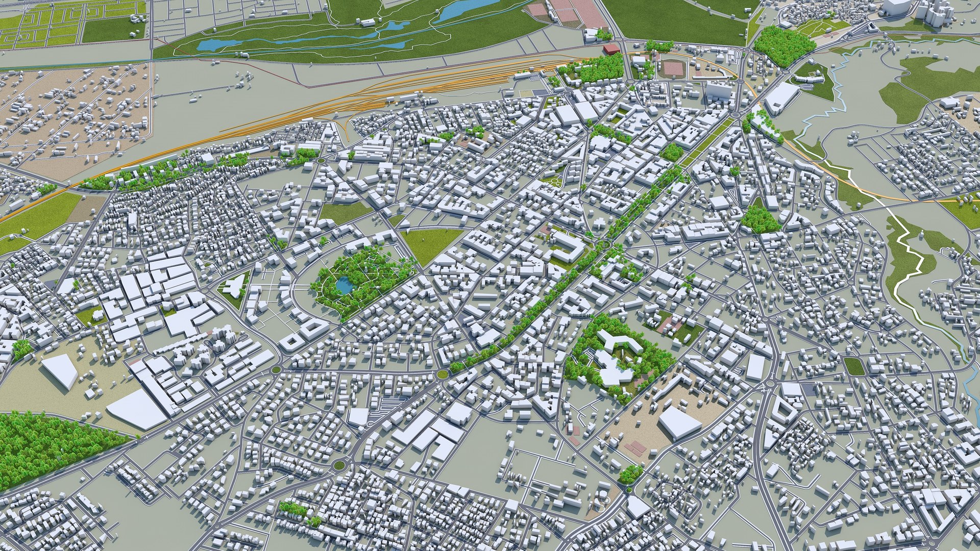 3D City Area Building Model - TurboSquid 1617814