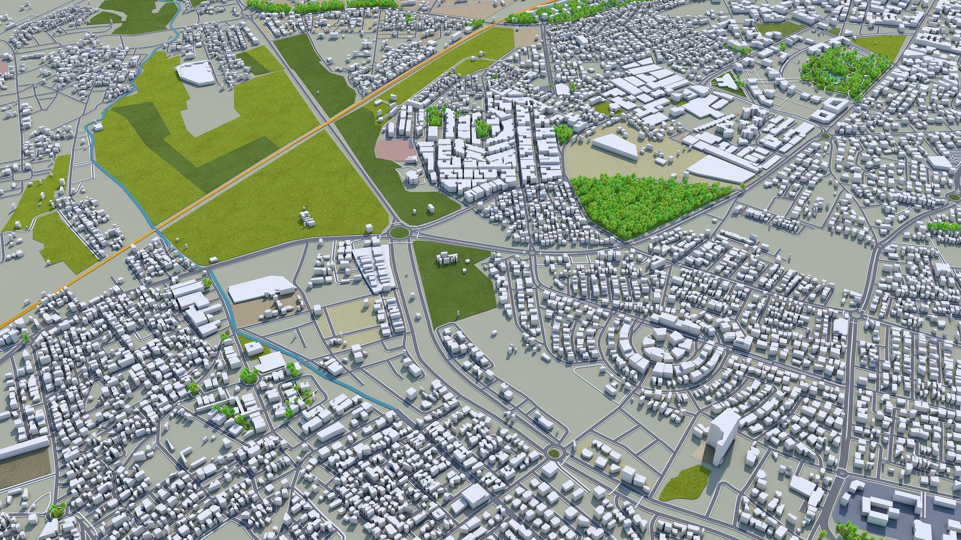 3D City Area Building Model - TurboSquid 1617814