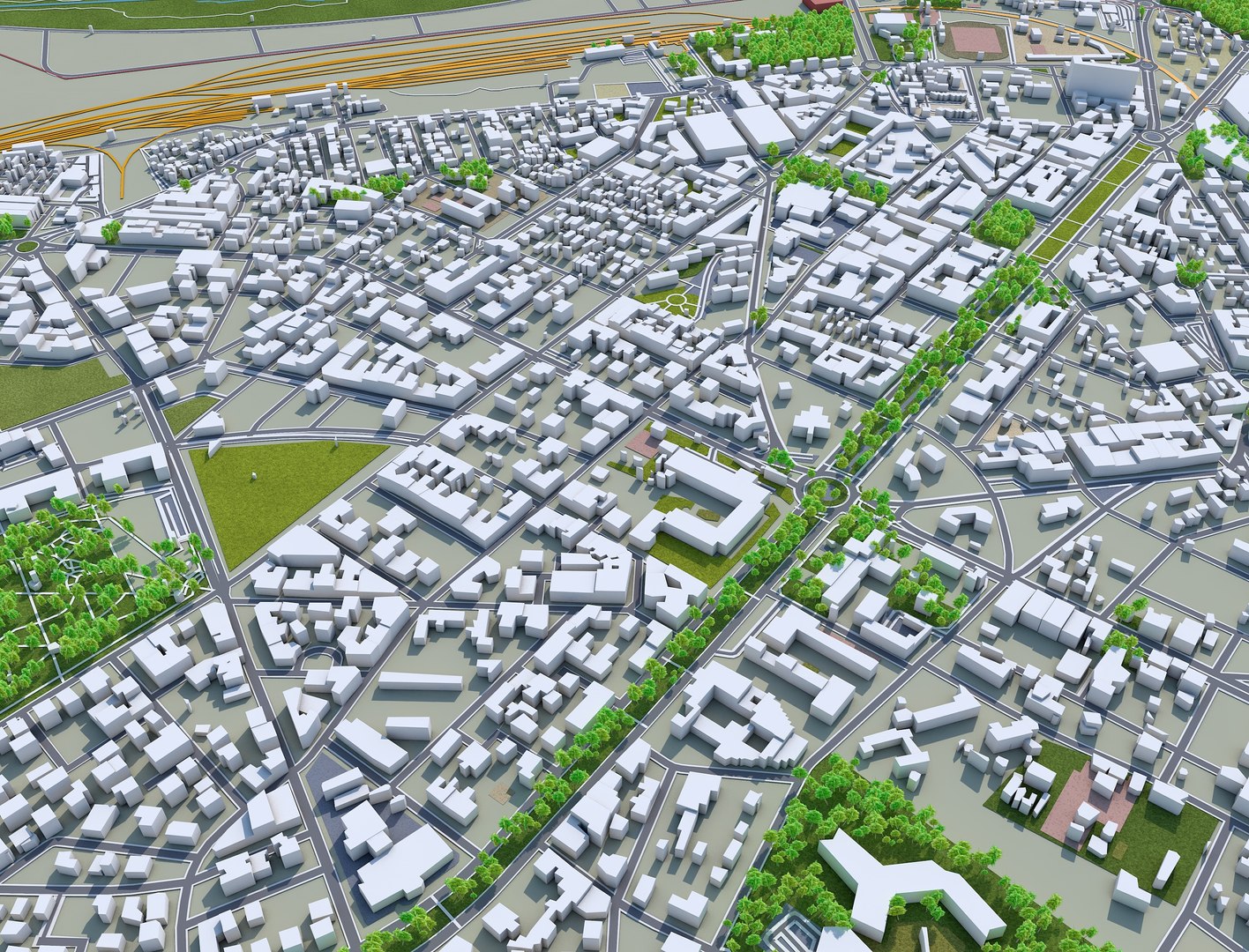 3D City Area Building Model - TurboSquid 1617814