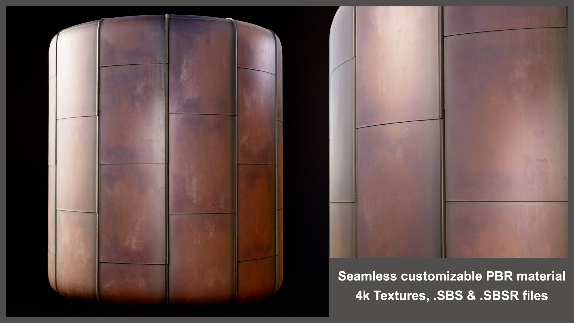 3D Seamless Copper Roof PBR Material Textures - TurboSquid 2344467