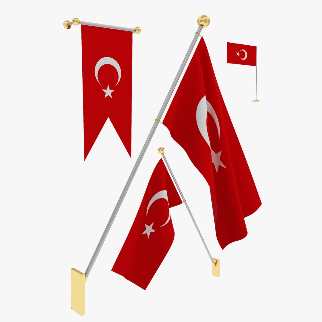 Turkey Flag Set 3D - TurboSquid 2399188