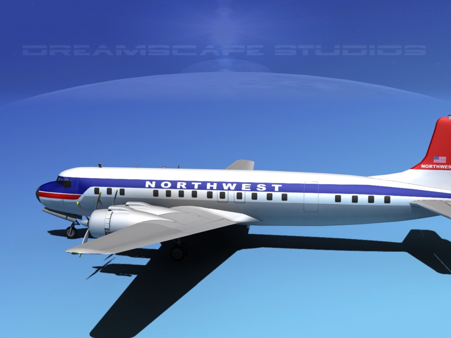 douglas dc-7c dc-7 3d max