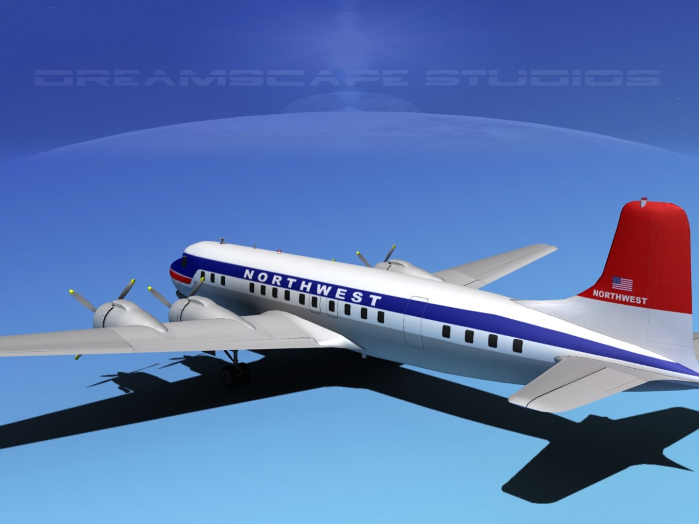 douglas dc-7c dc-7 3d max
