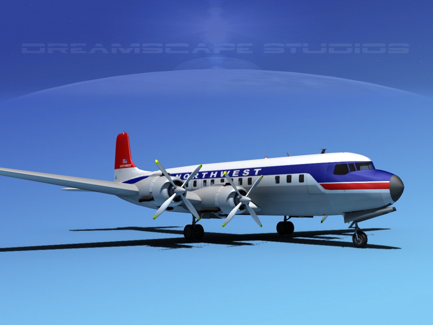 douglas dc-7c dc-7 3d max