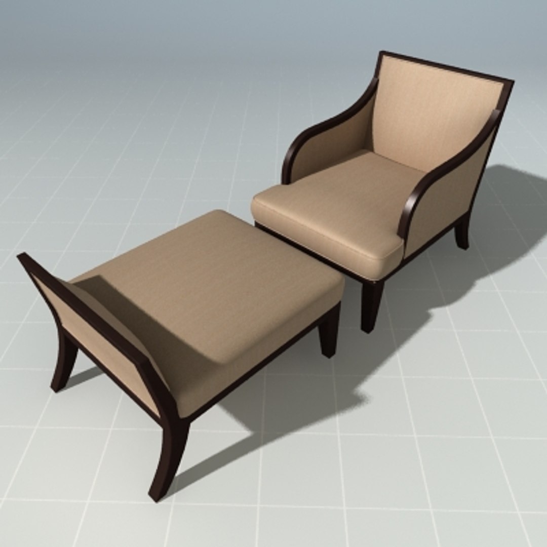 3d Chair Ottoman Henredon Lounge Model