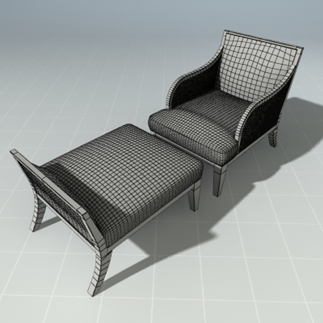 3d Chair Ottoman Henredon Lounge Model