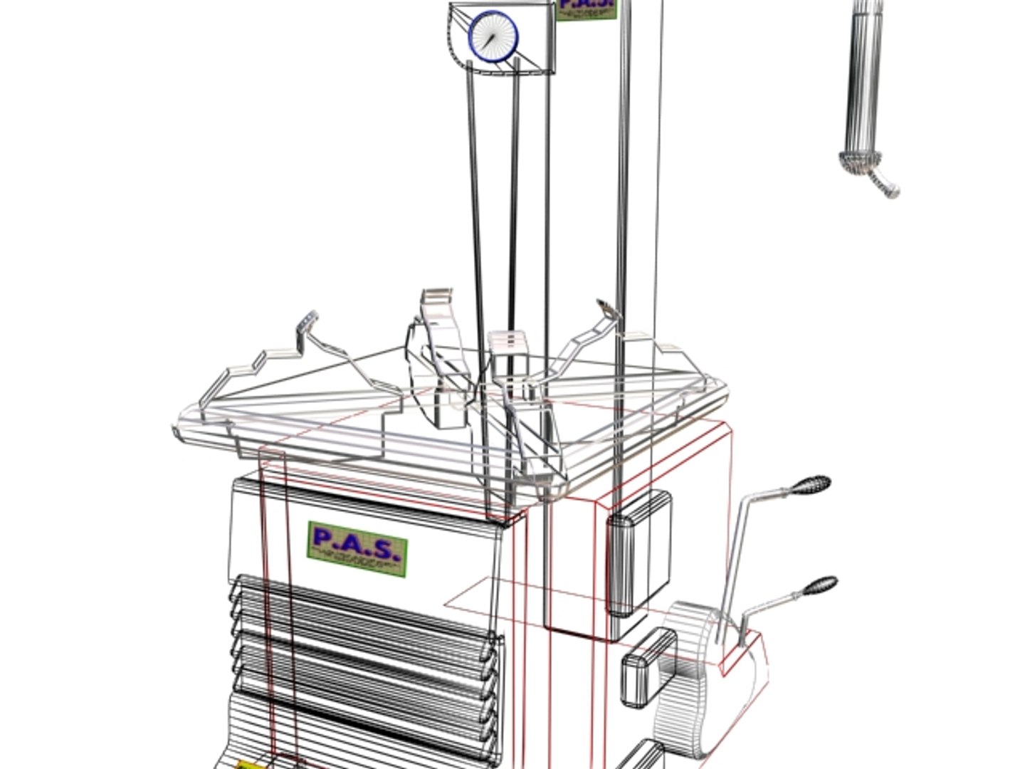 3d model tire handle machine