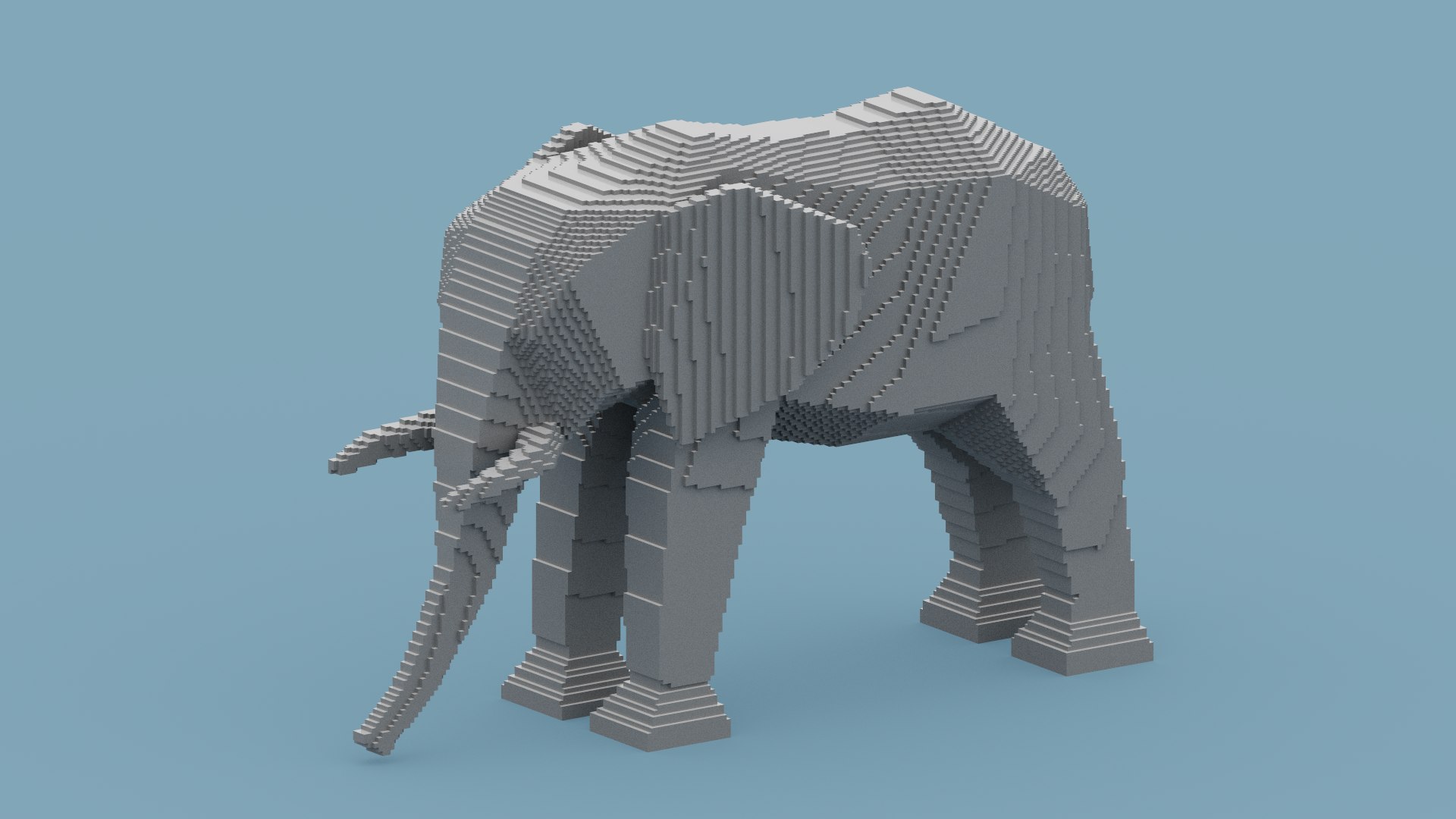 Voxel Elephant 3D - TurboSquid 2060684