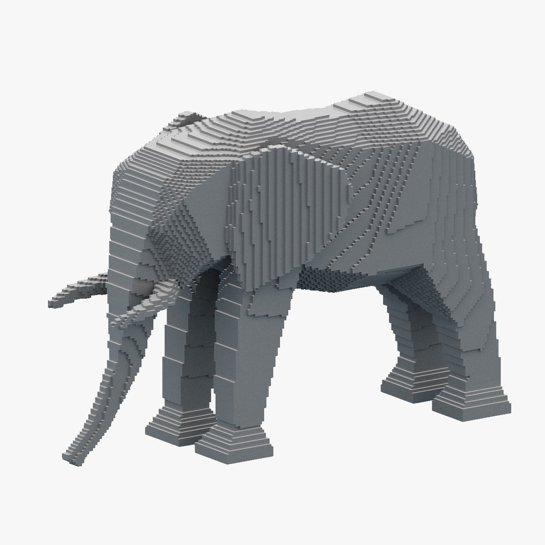 Voxel Elephant 3D - TurboSquid 2060684