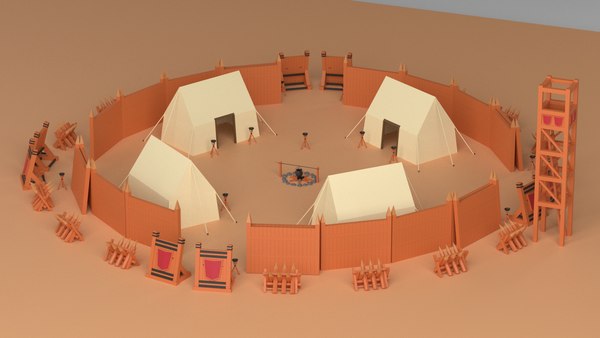 modelo 3d Cuartel medieval de dibujos animados - TurboSquid 2010402