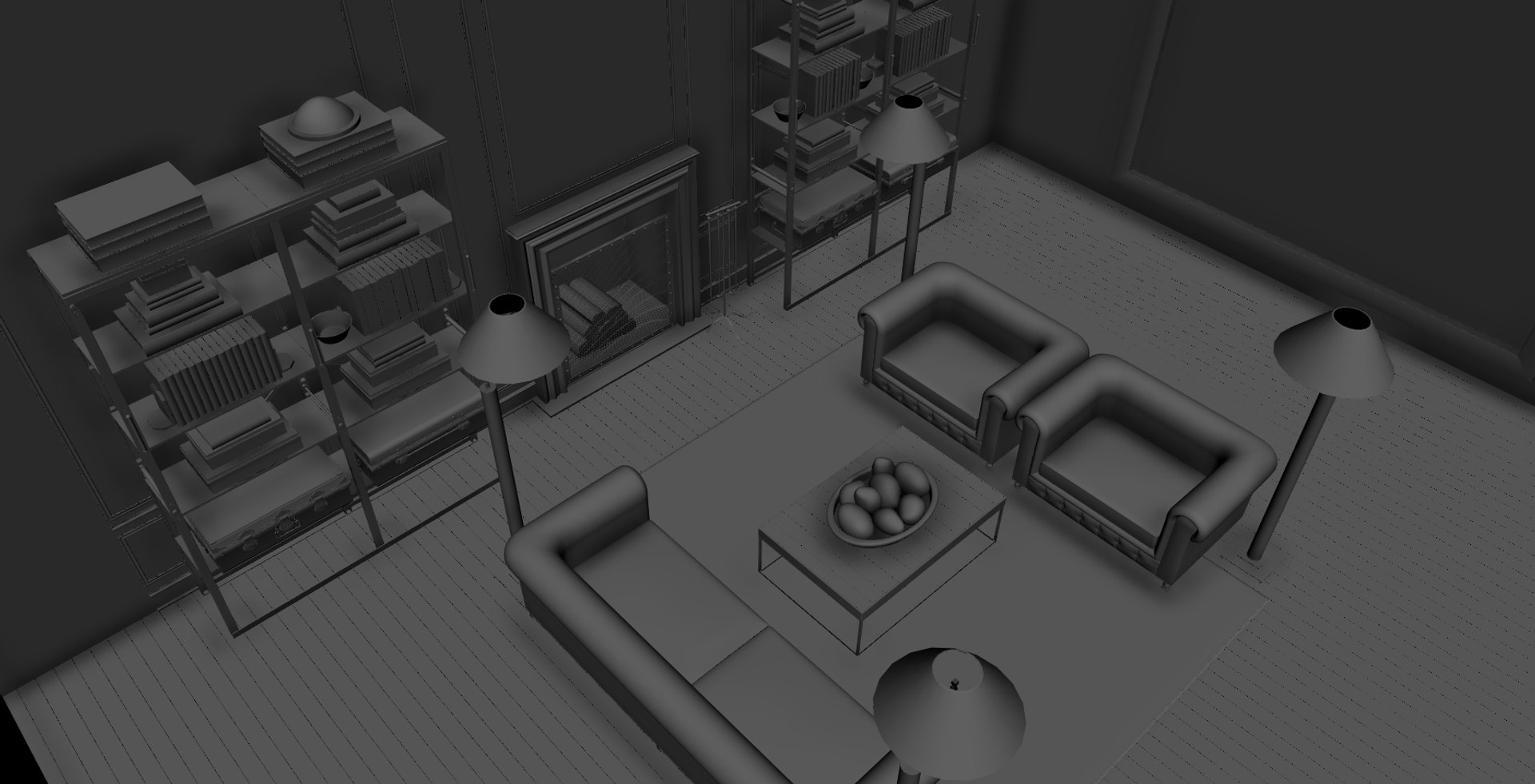 3D Study Room Set Model - TurboSquid 1609322