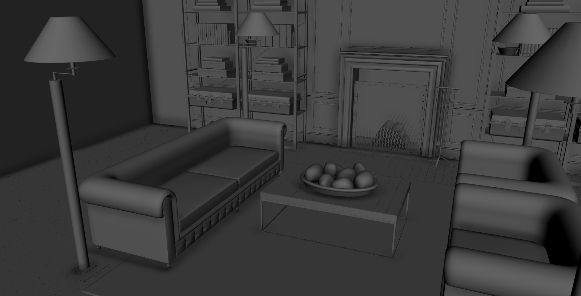 3D study room set model - TurboSquid 1609322