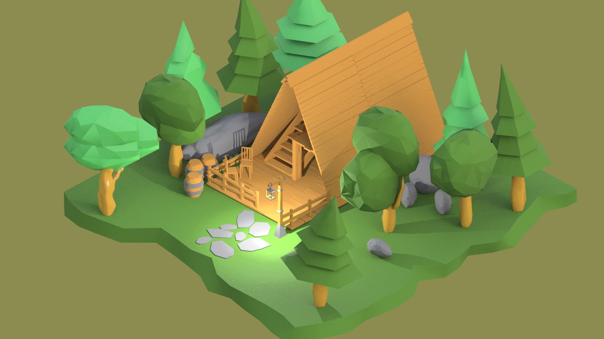 3D A Frame Cabin - TurboSquid 1963418