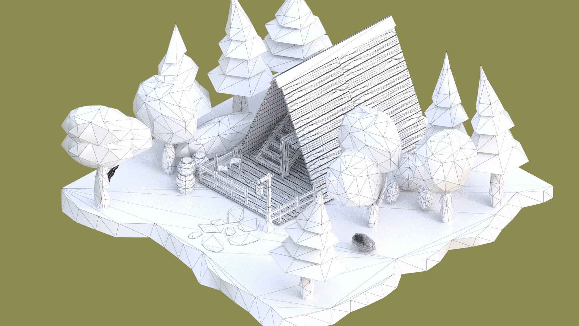 3D A Frame Cabin - TurboSquid 1963418