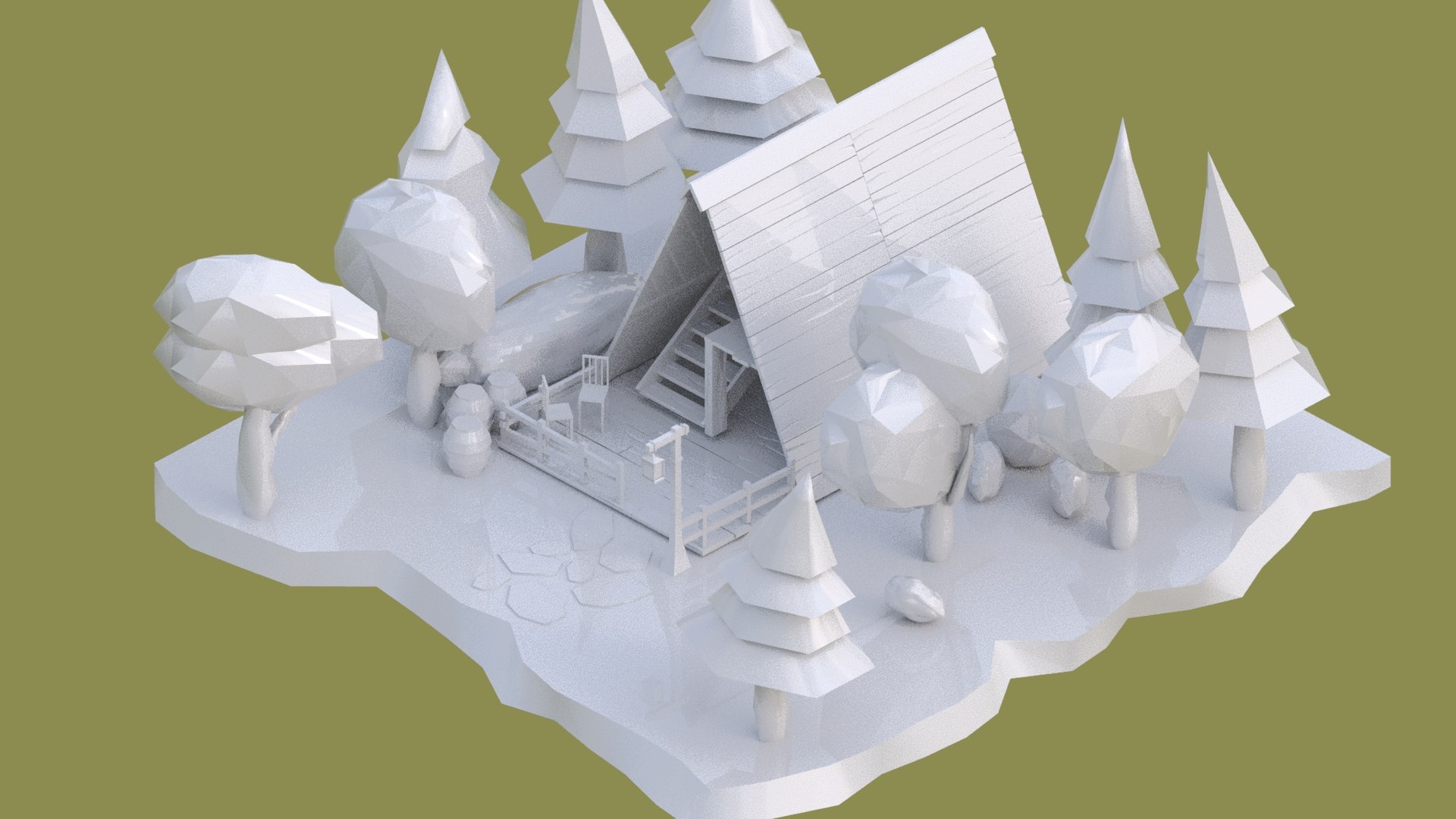 3D A Frame Cabin - TurboSquid 1963418