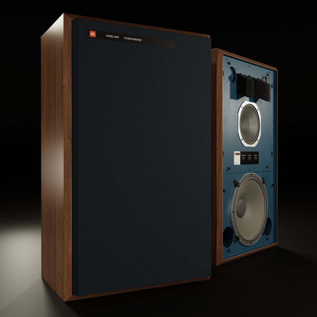 3D Model JBL 4343 Studio Monitors In Blue - TurboSquid 1896474