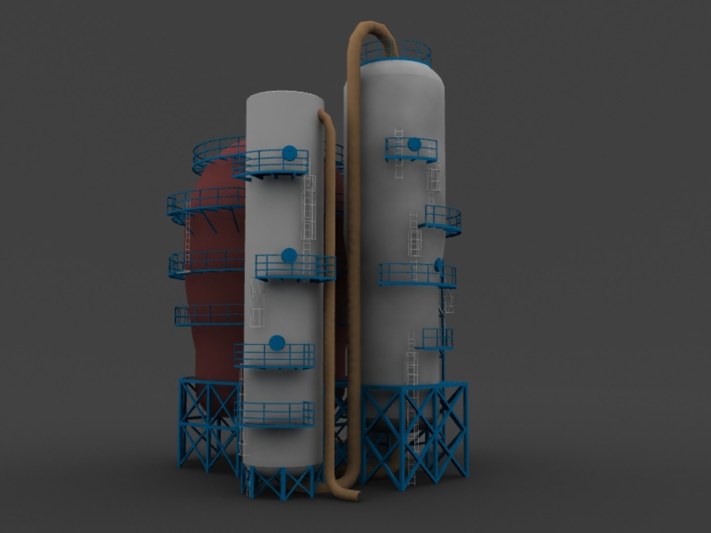 3d Model Refinery Catalytic Cracker