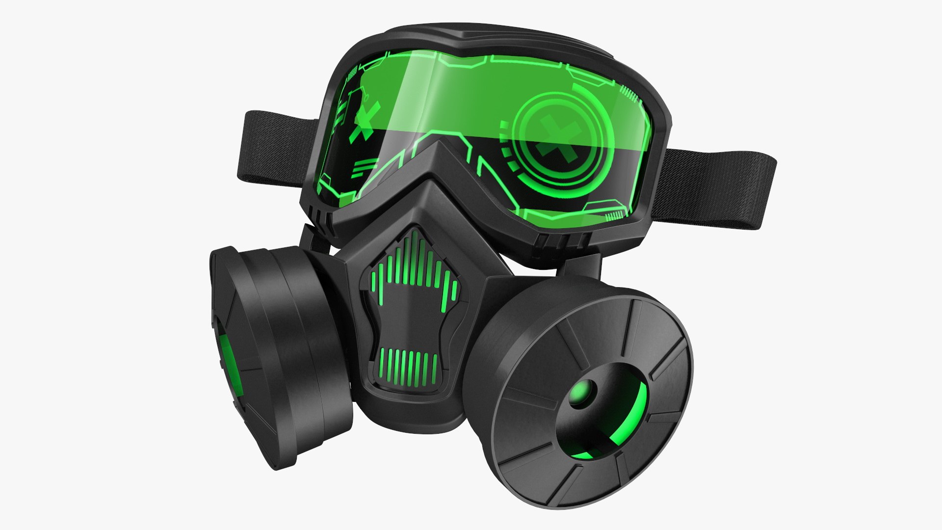 3D model Cyber Gas Mask Neon Green - TurboSquid 2101375