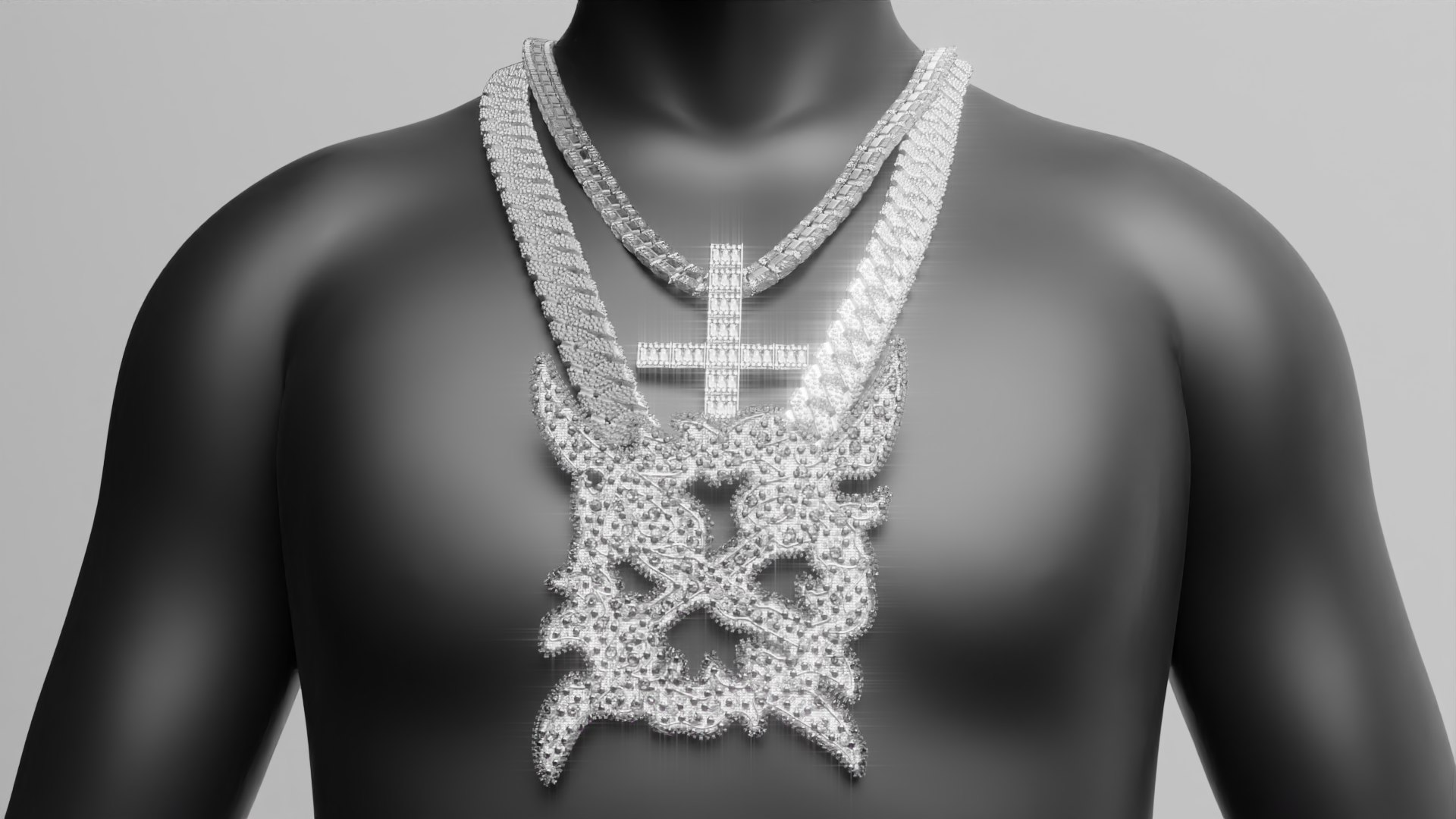 3D Ken Carson - Chaos Chain Iced Out 3D Model - TurboSquid 2209300