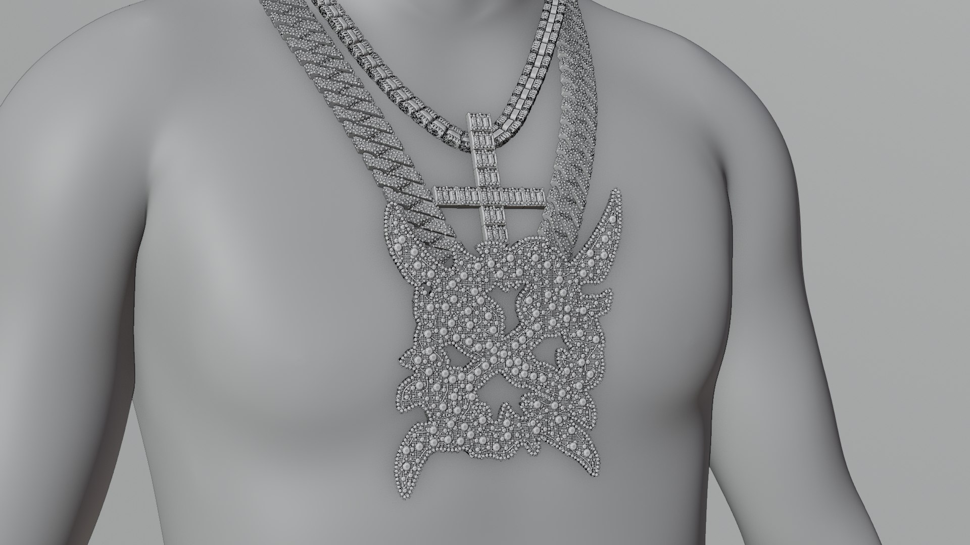 3D Ken Carson - Chaos Chain Iced Out 3D Model - TurboSquid 2209300