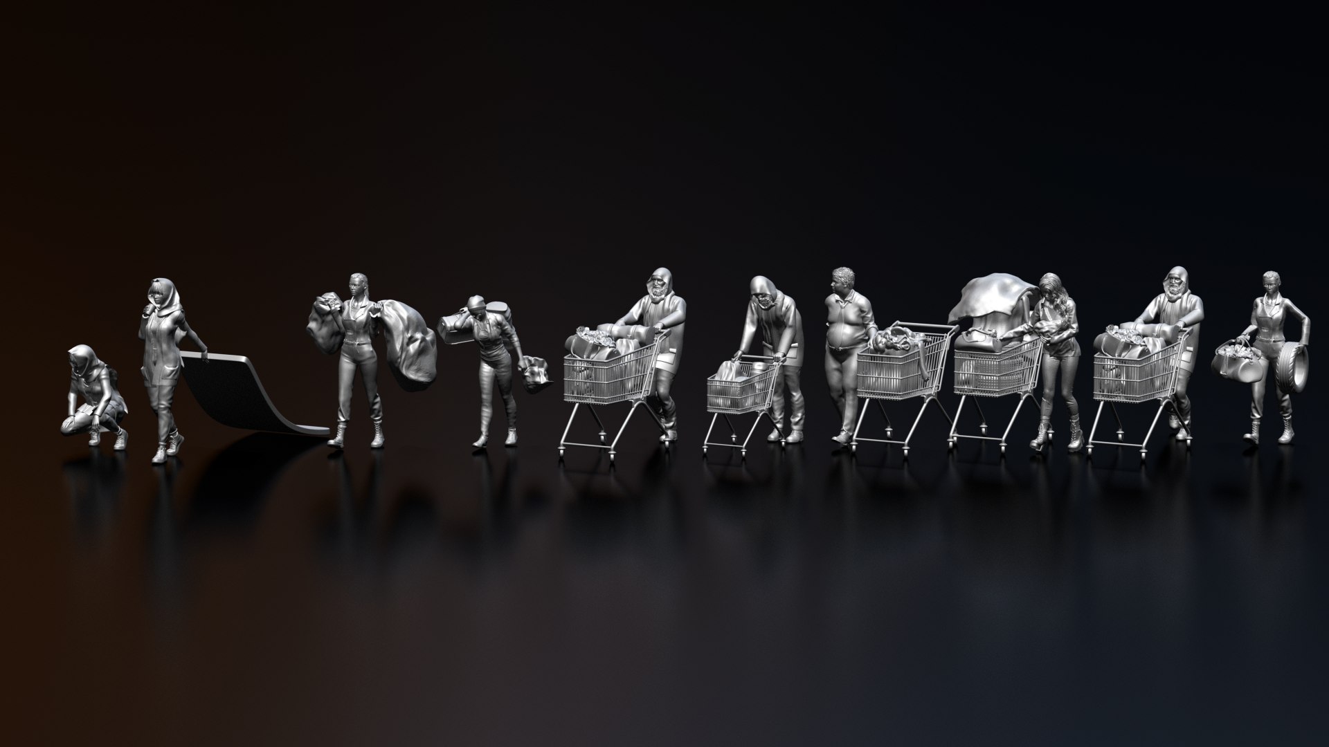 3D HD People 34 Homeless Model - TurboSquid 2384738