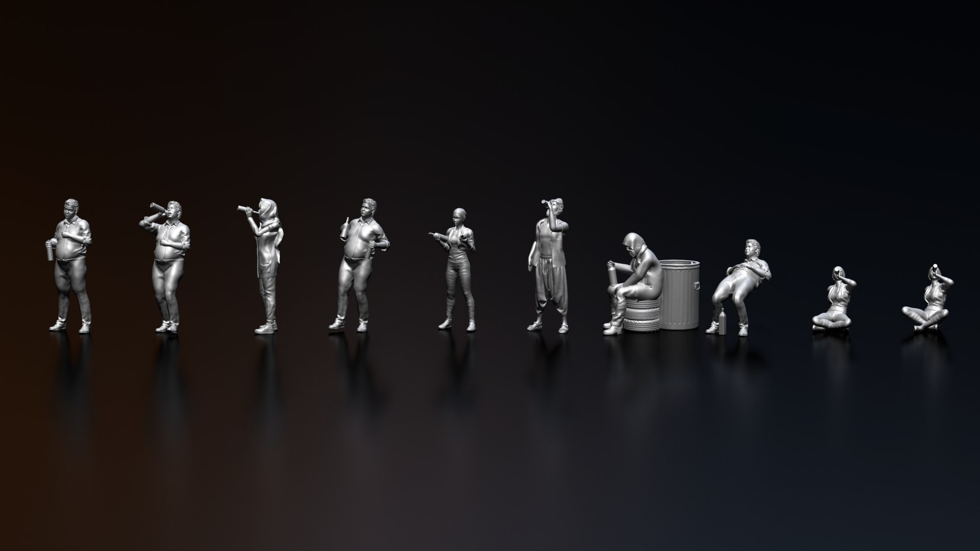 3D HD People 34 Homeless Model - TurboSquid 2384738