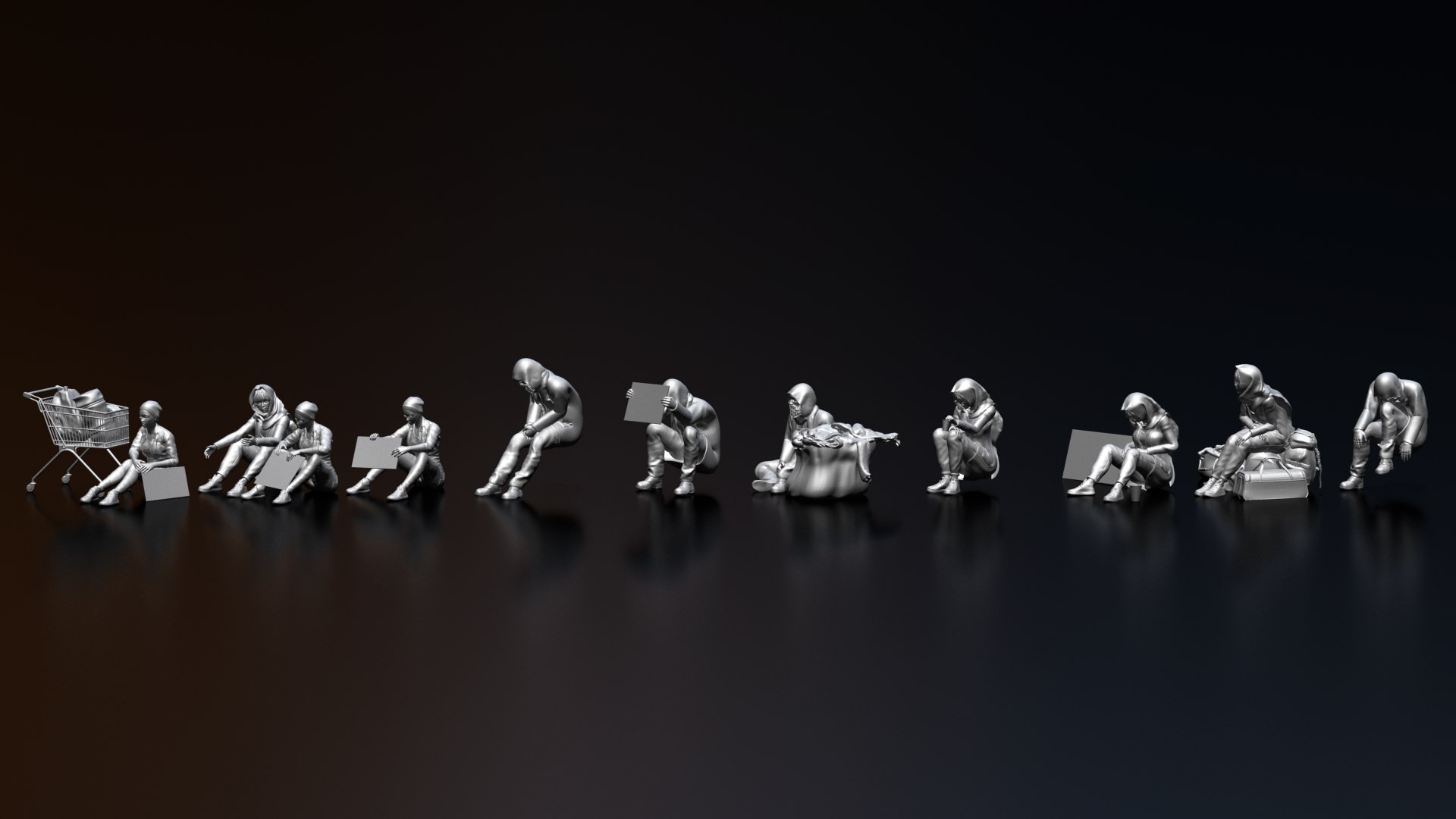 3D HD People 34 Homeless Model - TurboSquid 2384738