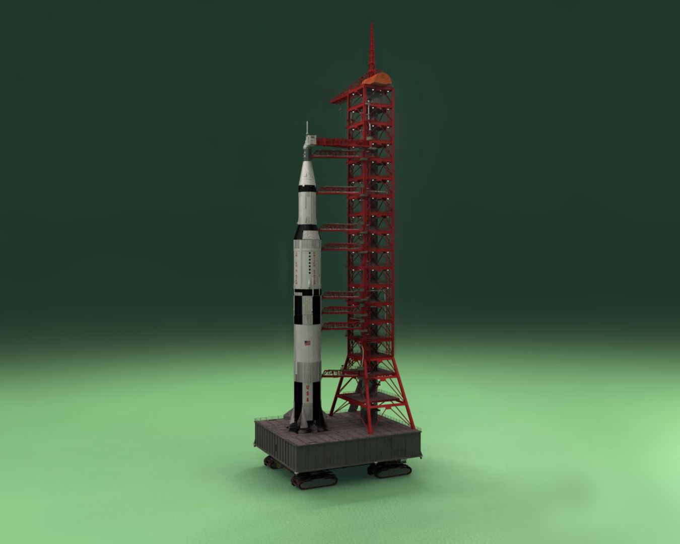 Nasa Crawler Transporter Saturn V 3d Model