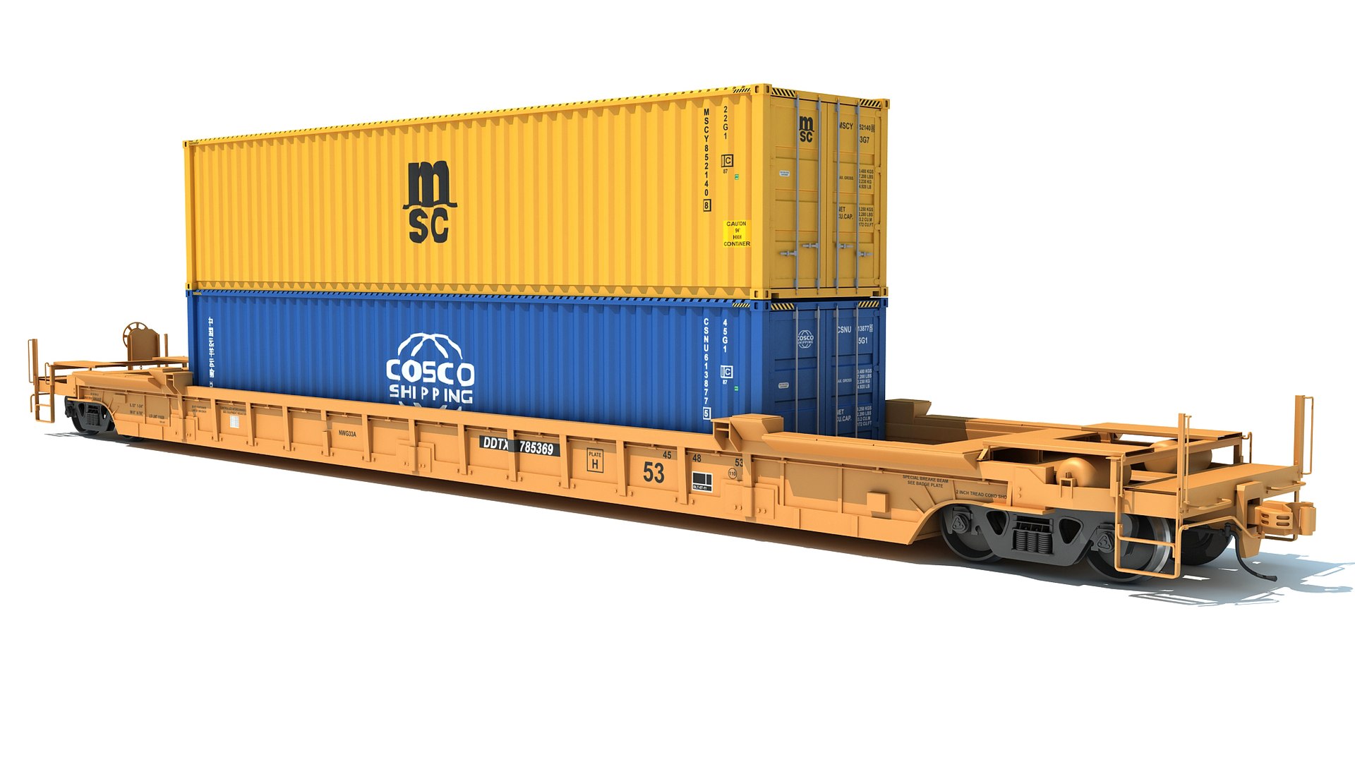 Railroad Double Stack Car 3D - TurboSquid 1608018