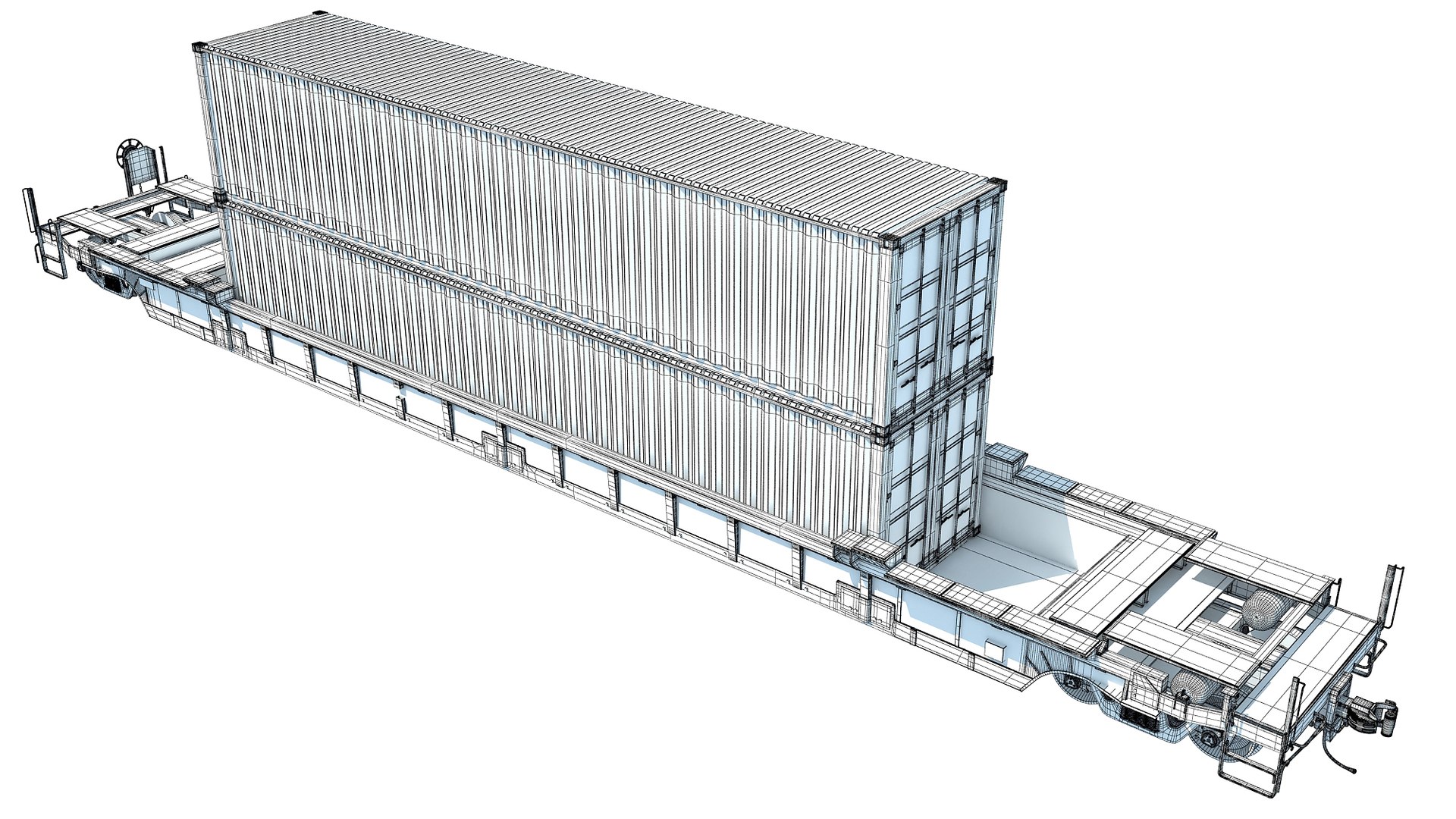 Railroad Double Stack Car 3D - TurboSquid 1608018