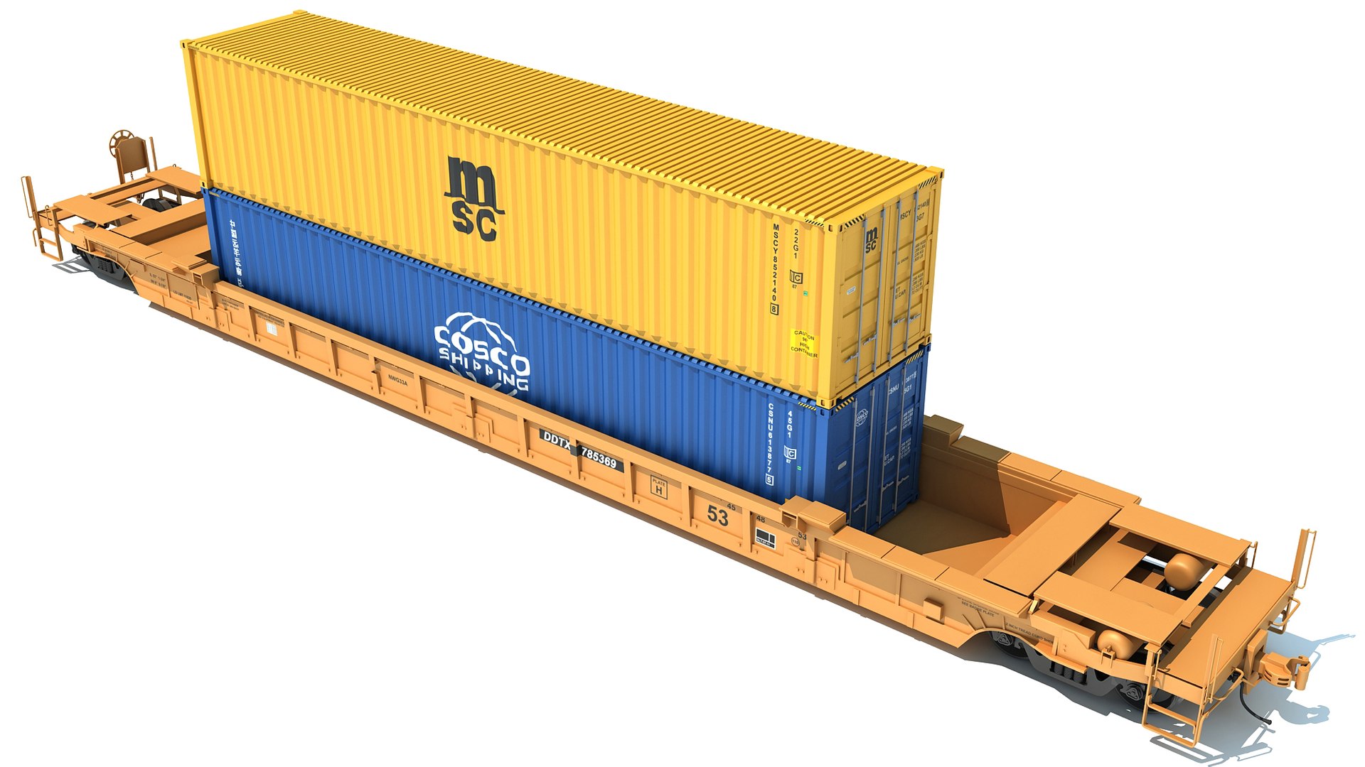 Railroad Double Stack Car 3D - TurboSquid 1608018