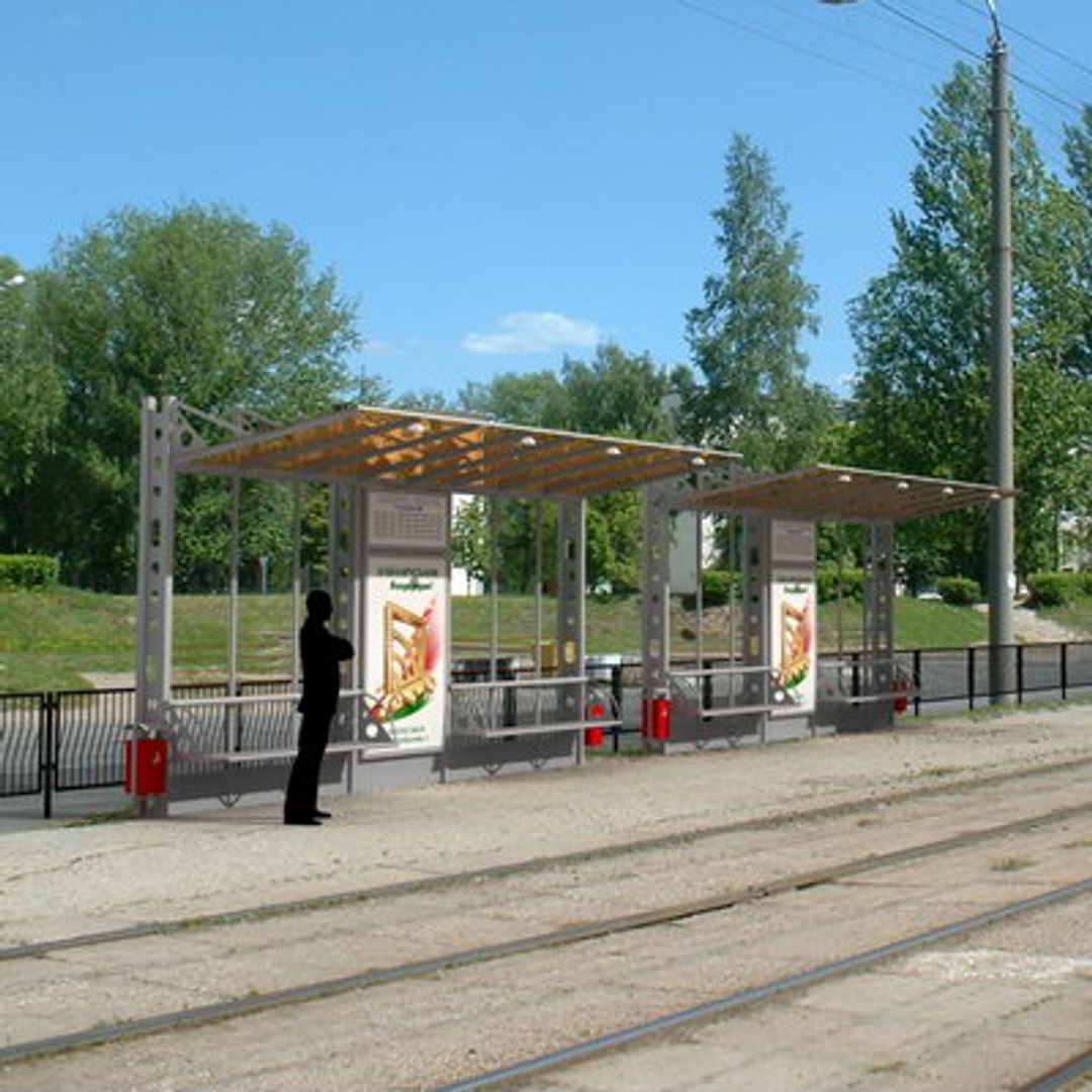 Tram Stop 3d Model