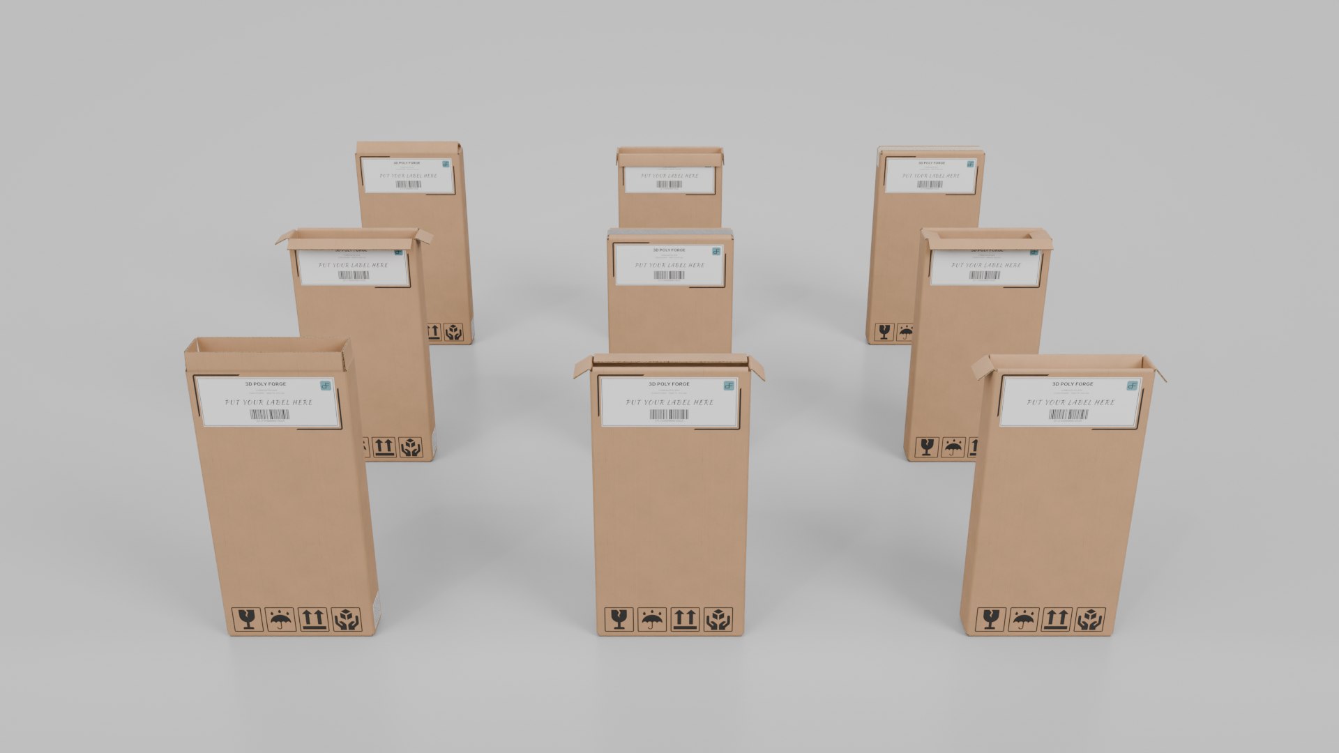 Cardboard Box R-024 - Rigged And Customizable 3D Model - TurboSquid 2415623